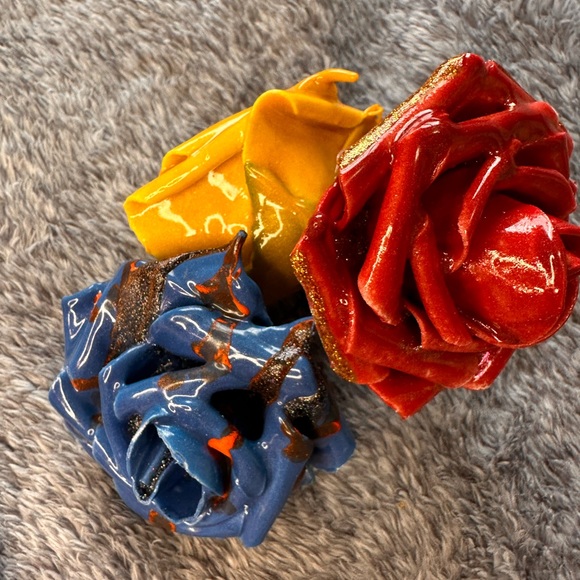 Art | Handmade Bundle Of Drip Roses Primary Colors | Poshmark